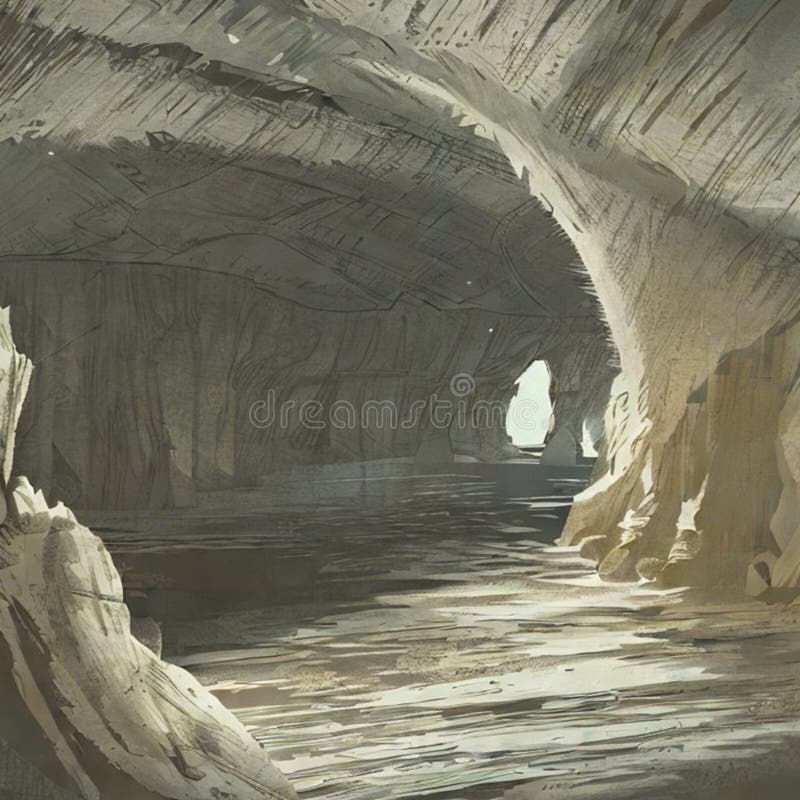 Cave in the Cave. Stone Wall of the Cave Stock Illustration ...