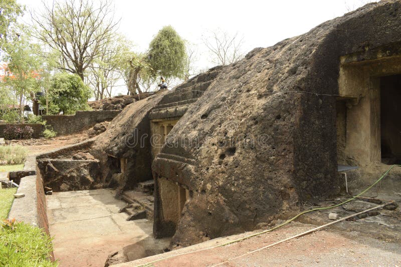 Cave Structures at Kondivite or Mahakali Caves Stock Image - Image of ...
