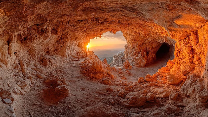 Cave Sunset Exit, Mountain Landscape, Exploration Stock Photo - Image ...