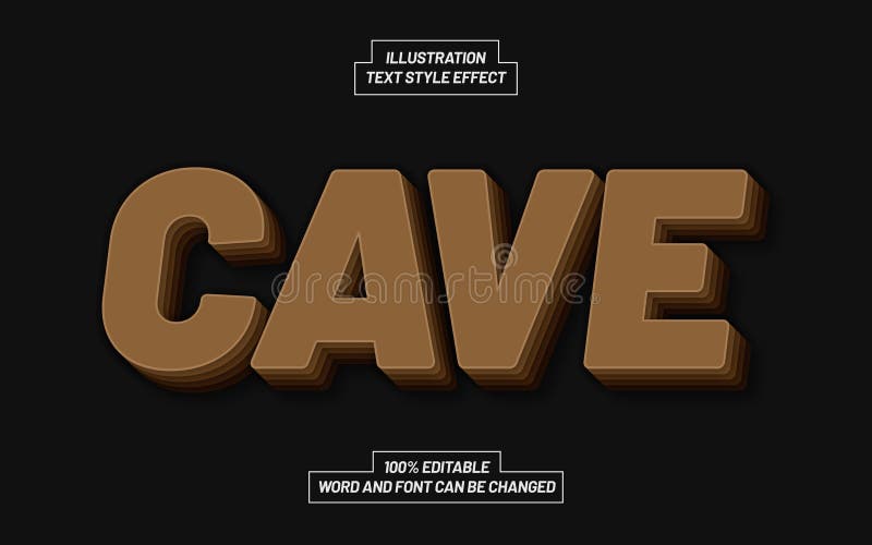 Cave Design Text Style Effect Stock Vector - Illustration of editable ...