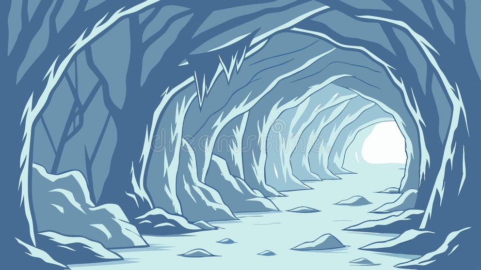 Cave Tunnel Perspective, Underground Exploration Theme Vector Design ...