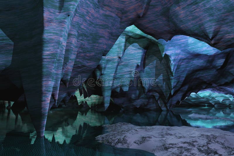 Cave. Underground rooms stock illustration. Illustration of cave ...