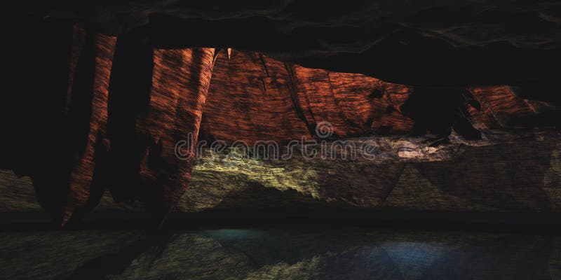 Cave. Underground rooms stock illustration. Illustration of geology ...