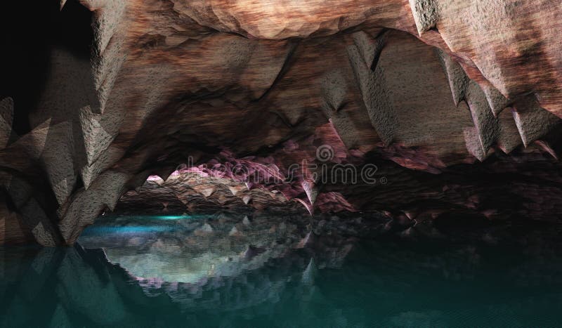 Cave. Underground rooms stock illustration. Illustration of natural ...