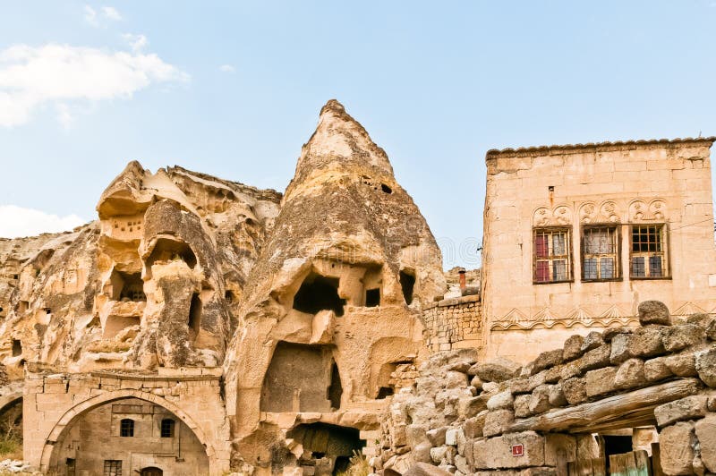 Cave Village Ruins Cappadocia Turkey Stock Image - Image of anatolian ...