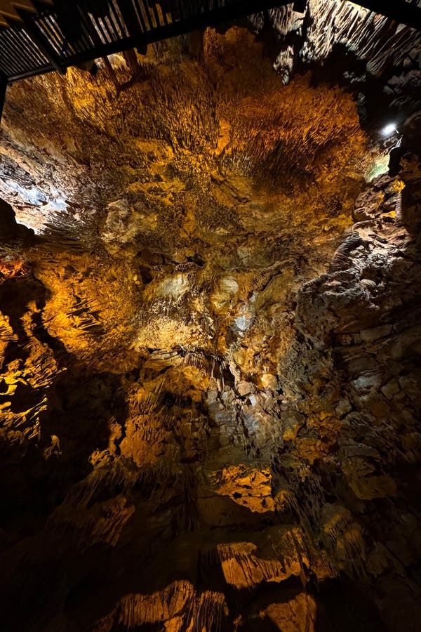Cave Wall with Light, Interior of the Beautiful Cave, Underground ...