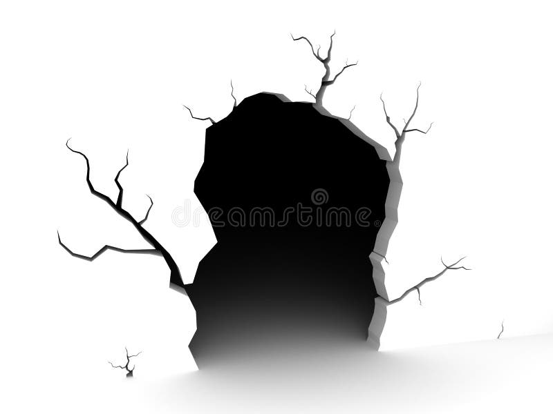 Cave on a White Background. Stock Illustration - Illustration of dark ...