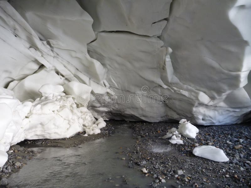 Cave in the White Ice of the Glacier Stock Photo - Image of scenic ...