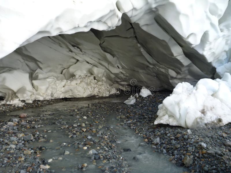 Cave in the White Ice of the Glacier Stock Image - Image of carbon ...