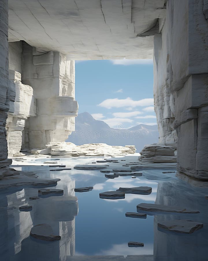 Cave, White Rocks, Natural View Stock Illustration - Illustration of ...