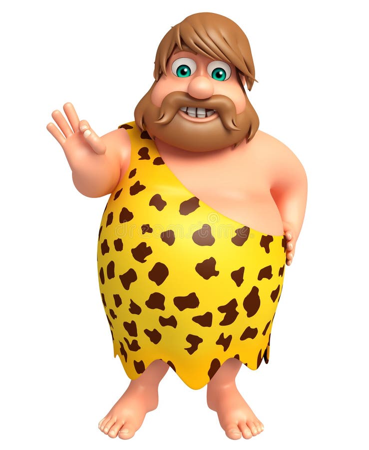 Caveman with Best pose stock illustration. Illustration of history ...