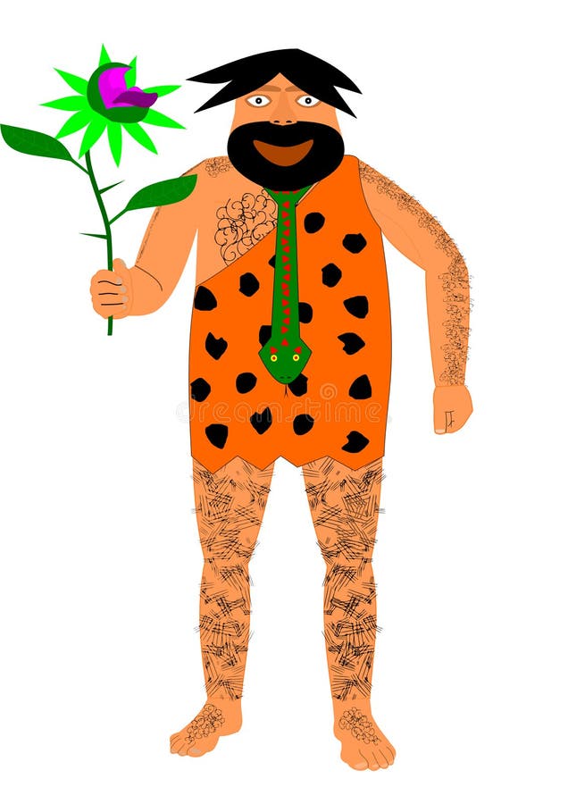 Caveman on a date stock vector. Illustration of predatory - 36155635