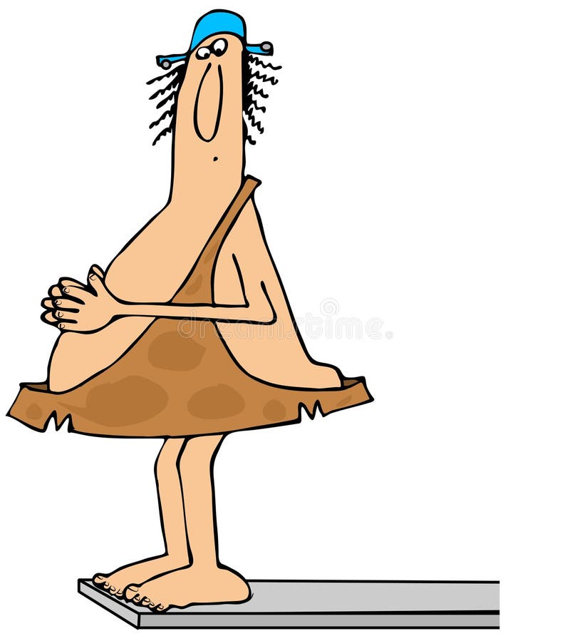 Man on a diving board stock illustration. Illustration of male - 36016068