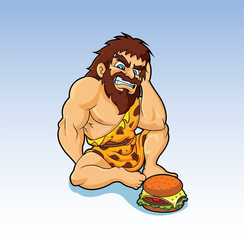 Caveman fast food stock vector. Illustration of person - 69780514