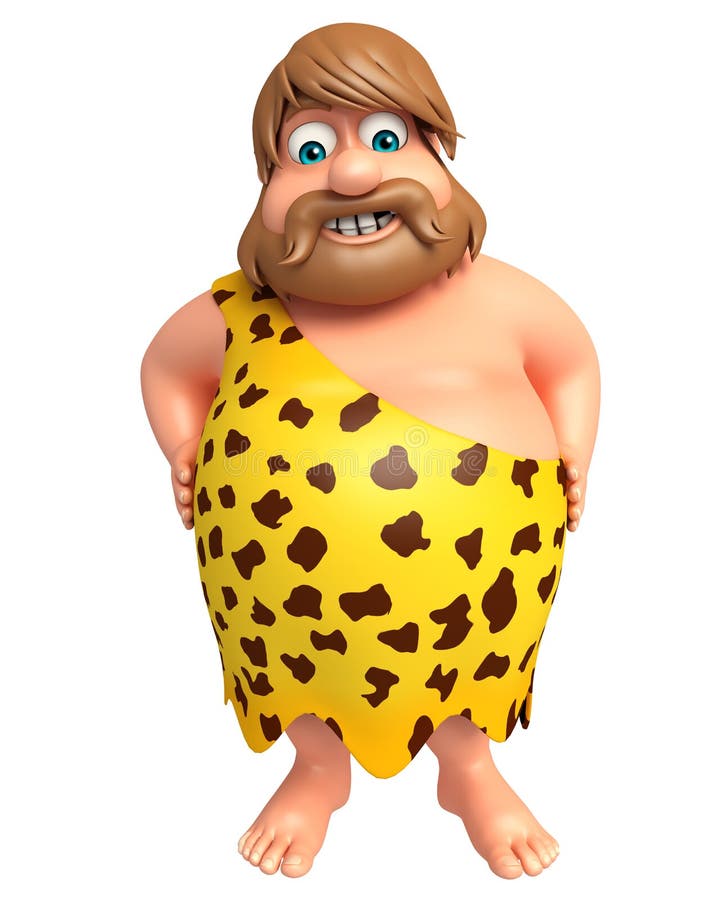 Caveman with Funny pose stock illustration. Illustration of people ...