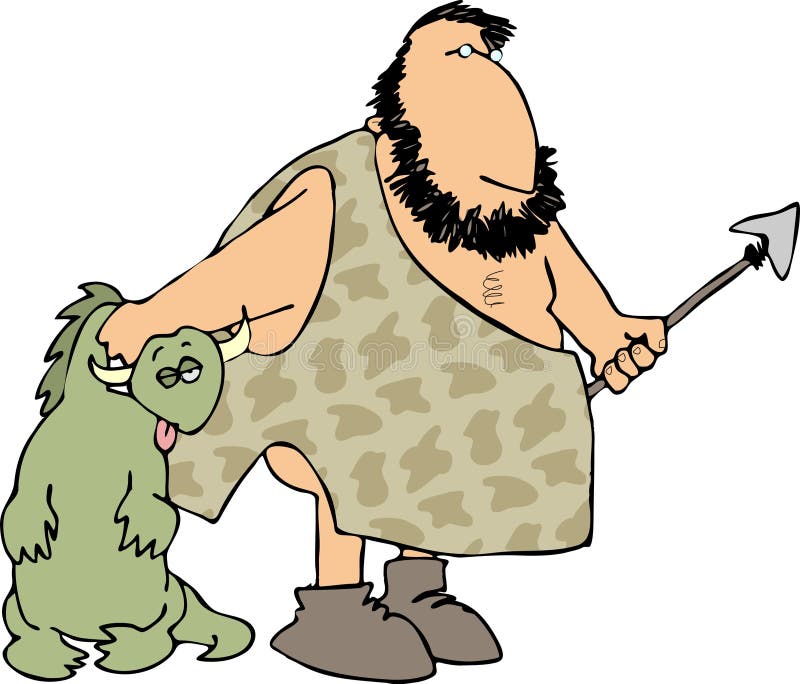 Caveman hunter stock illustration. Illustration of male - 1054747