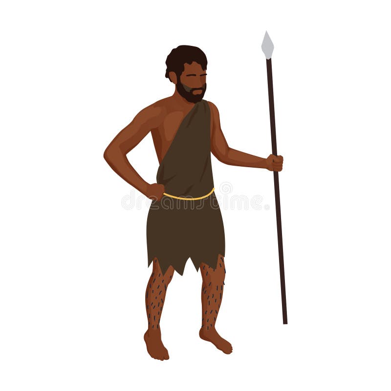 Isometric Caveman Illustration Stock Vector - Illustration of history ...