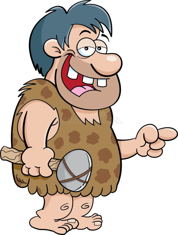 Caveman with a sign stock vector. Illustration of sign - 26243284