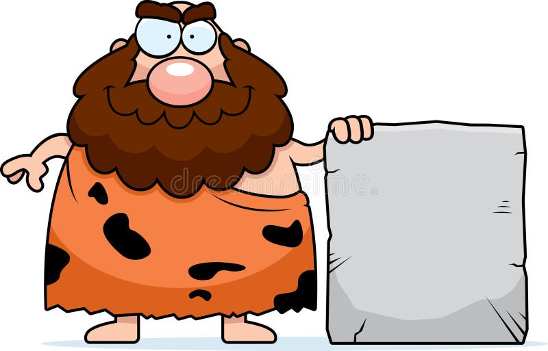 Caveman Stone Sign stock vector. Illustration of caveman - 13106490