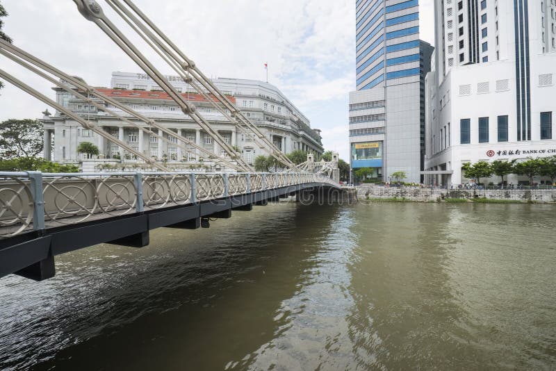 Cavenagh Bridge, Singapore, Asia Stock Image - Image of south ...