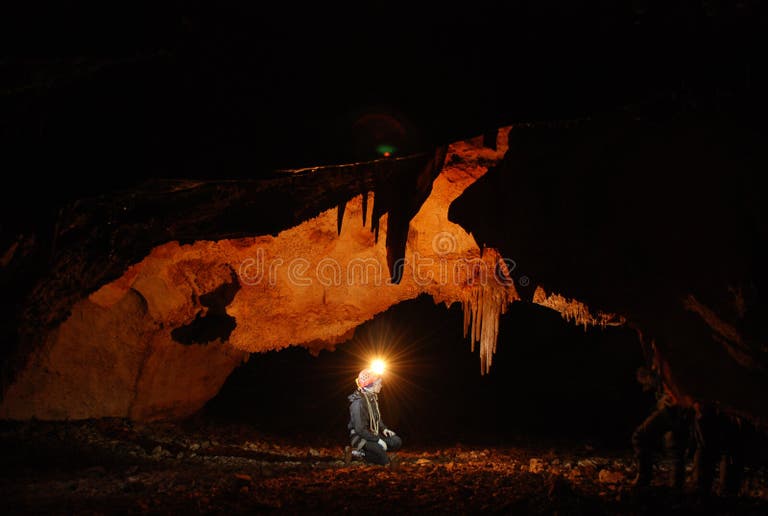 Caver stock image. Image of loneless, light, exploration - 11612157