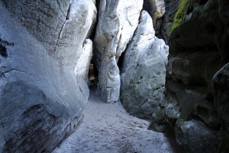Cavern through Sandstone Formations Stock Photo - Image of formations ...