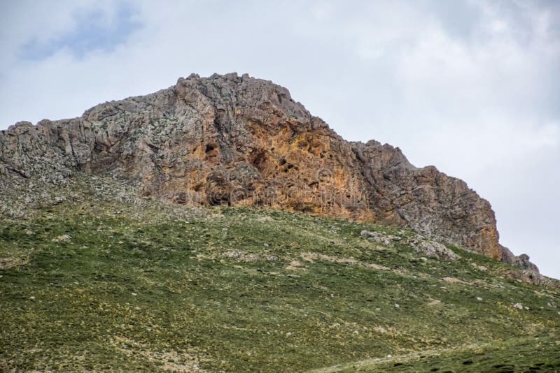 Caves in the Limestone Mountains. Void in Rock Mountain Stock Image ...