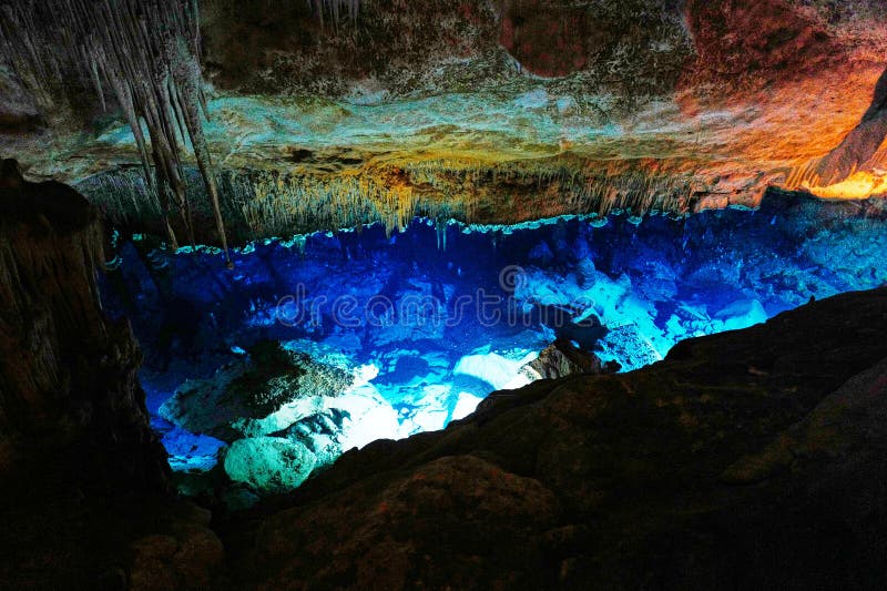 Caves in Majorca stock image. Image of darkness, reflection - 363231869