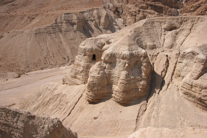 The CAVES of QUMRAN stock image. Image of fort, landscape - 10715453