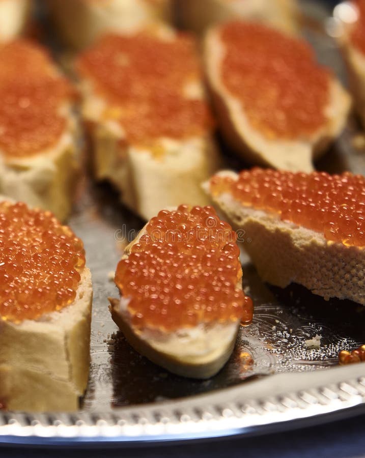Caviar on bread stock image. Image of garnish, appetizer - 107169243