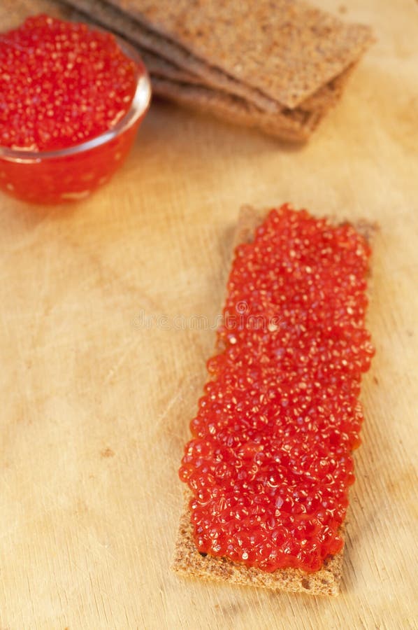 Caviar and bread crisps stock photo. Image of closeup - 23281976