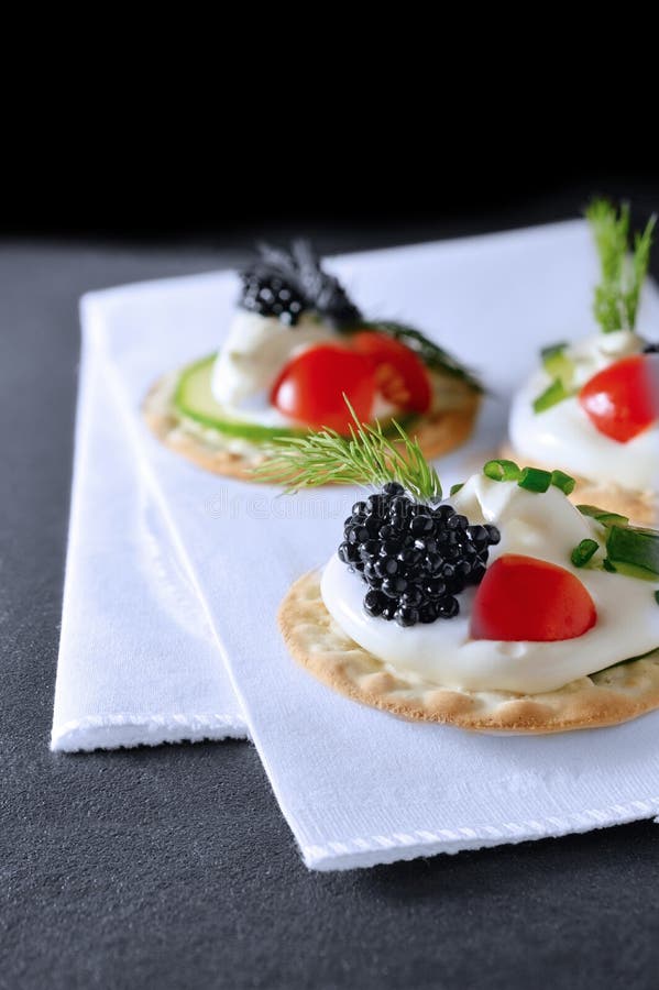 Caviar Canapes stock image. Image of closeup, dill, canaps - 35249071