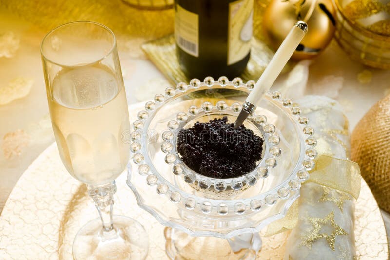 Caviar and champagne stock image. Image of elegance, food - 10385331