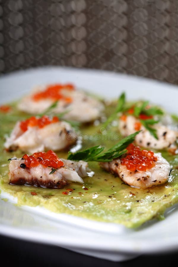 Caviar and fish stock photo. Image of green, macro, gourmet - 28626506