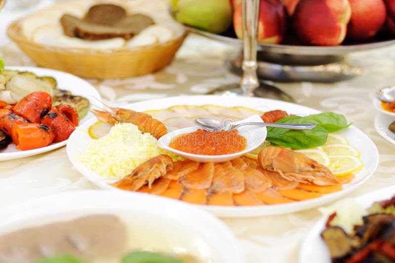 Caviar and Fish stock photo. Image of appetizer, fruit - 37742296