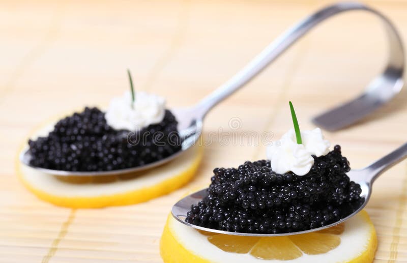 Caviar on lemon stock image. Image of fish, seafood, buffet - 38192765