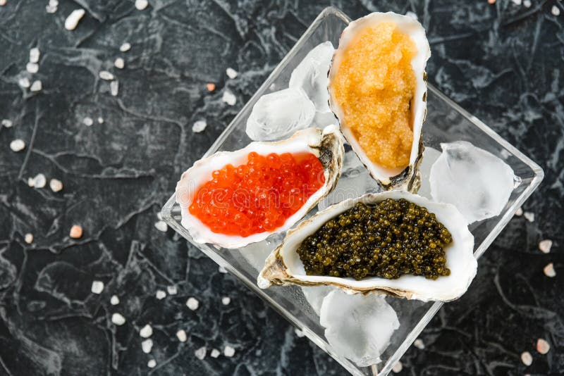 Caviar, Pike Caviar and Black Caviar for a Snack Stock Image - Image of ...