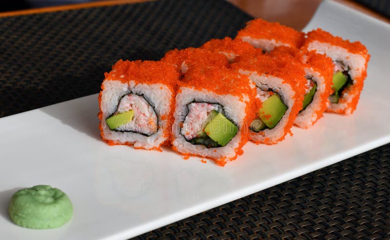 Caviar Rolls on Table in a Restaurant Stock Image - Image of japan ...