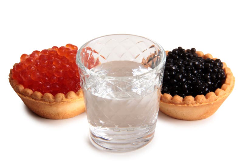 Caviar and Russian Vodka Ten Stock Image - Image of black, drink: 94085299