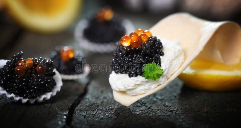 Caviar, served in shells stock image. Image of eggs, fries - 38192507