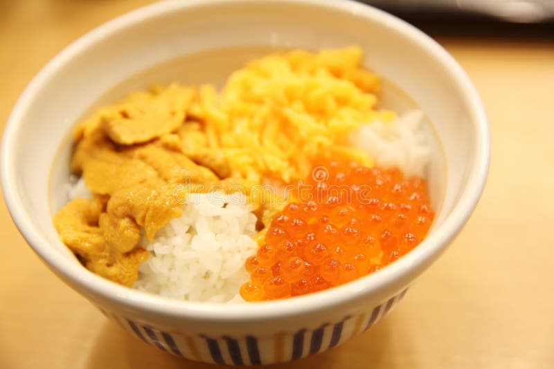 Caviar and Uni on Rice , Japanese Food Stock Image - Image of japan ...