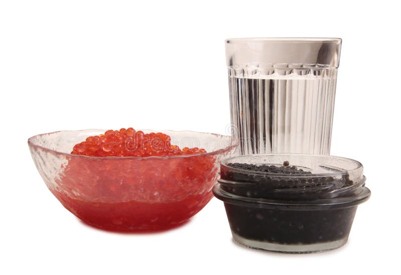 Caviar and vodka two stock photo. Image of black, salty - 91056148