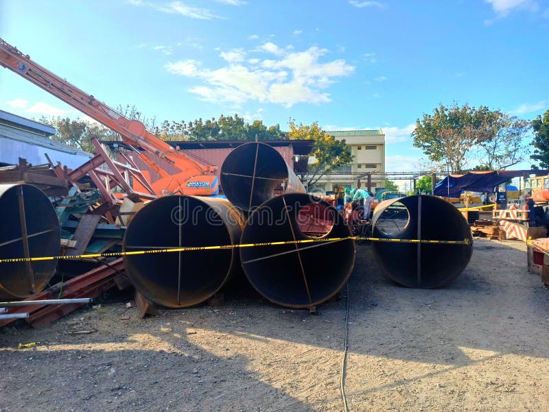 Fabrication of Circular Beam Editorial Stock Image - Image of cavite ...