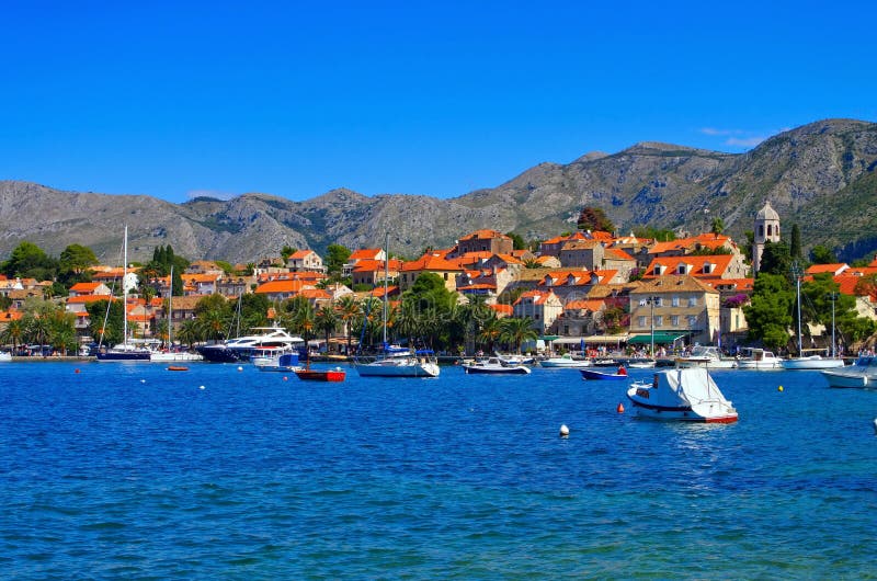 Cavtat stock image. Image of coast, view, mountain, harbour - 46871801