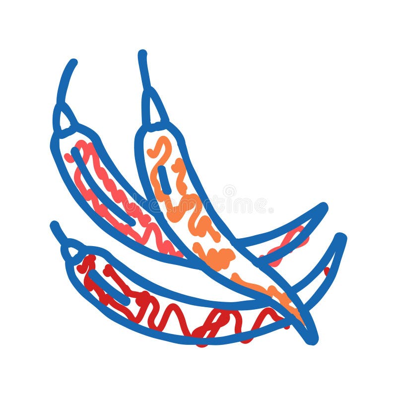 Cayenne Pepper Icon Doodle Illustration Stock Illustration ...