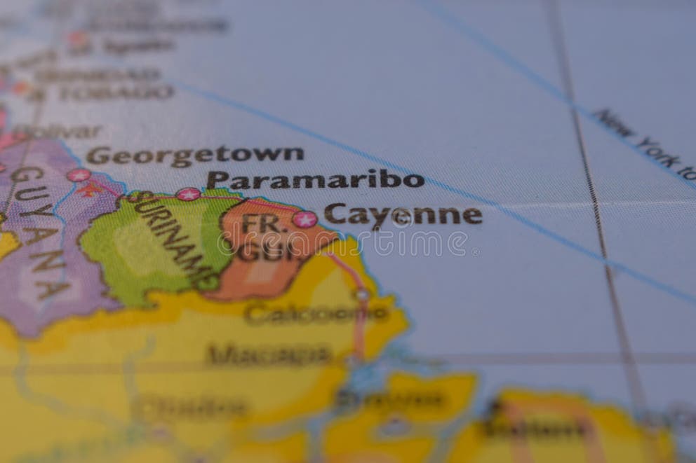 Cayenne on the World Map-Geo Political Map Stock Illustration ...