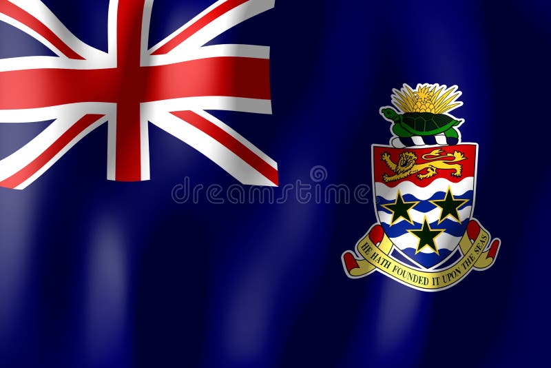 Cayman Islands - Waving Flag - 3D Illustration Stock Illustration ...