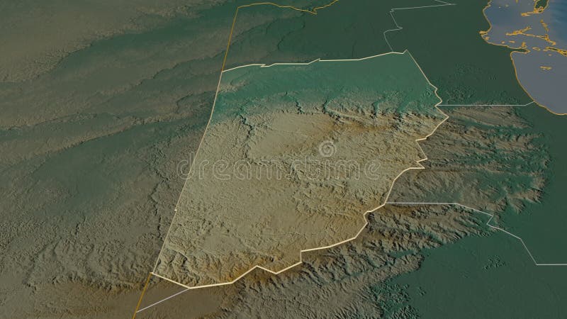 Cayo, Belize - Outlined. Relief Stock Illustration - Illustration of ...