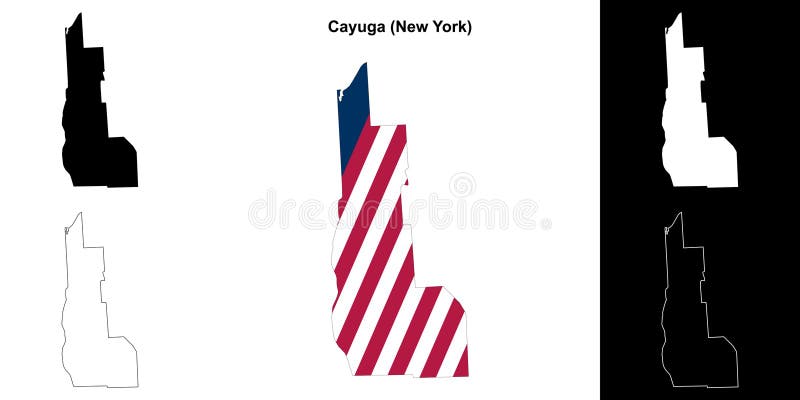 Cayuga outline map stock vector. Illustration of boundaries - 324049818