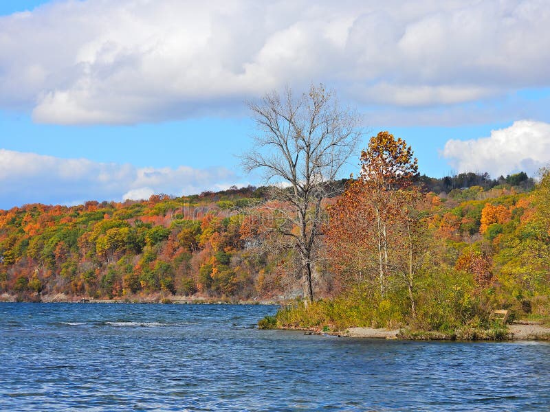 Cayuga Lake Salt Point Nature Preserve in October Fall Foliage Stock ...